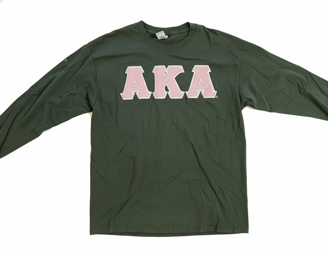Embroidered AKA Long Sleeve Crewneck (Size Large) ONLY ONE REMIANING ...